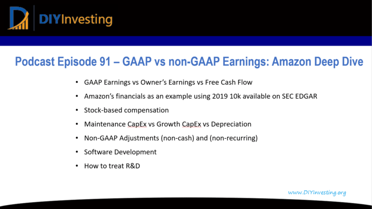 91 - GAAP vs non-GAAP Earnings (Amazon Deep Dive) - DIY Investing